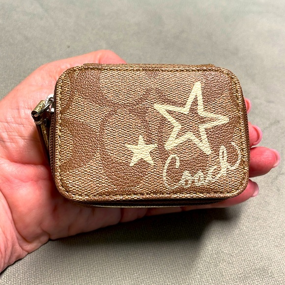 Coach | Bags | Bnwot Coach Signature Brown Coated Leather Canvas Gold ...